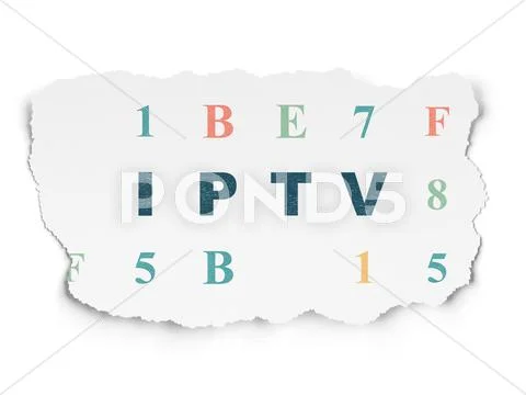 Web design concept: IPTV on Torn Paper background: Royalty Free #49175382
