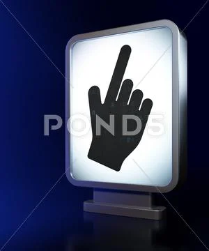 Web design concept: Mouse Cursor on billboard background: Graphic #37237593