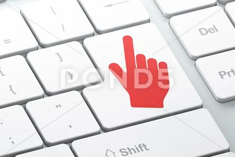 Web design concept: Mouse Cursor on computer keyboard background ~ Clip Art #37293431