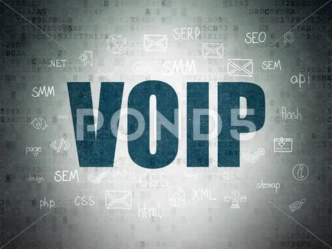 Web design concept: VOIP on Digital Paper background Illustration #49394396