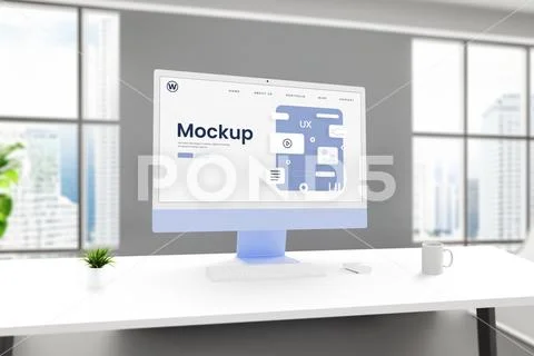 PSD Template: Web design studio computer display mockup #264382815
