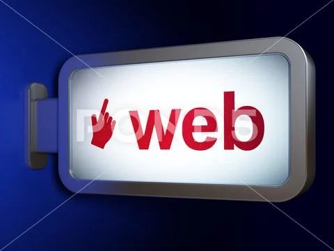 Web development concept: Web and Mouse Cursor on billboard background ~ Clip Art #74947175