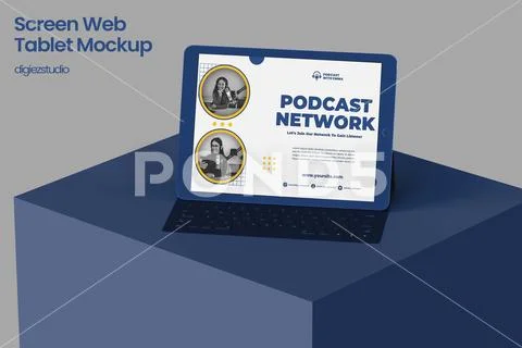 PSD Photoshop Template: Web Header Tablet Mockup #264644183