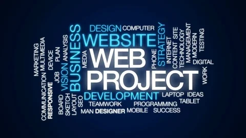 Web project animated word cloud, text de... | Stock Video | Pond5