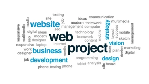 Web project animated word cloud, text de... | Stock Video | Pond5
