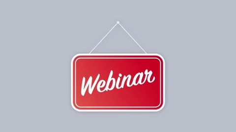 Webinar hanging sign on white background... | Stock Video | Pond5