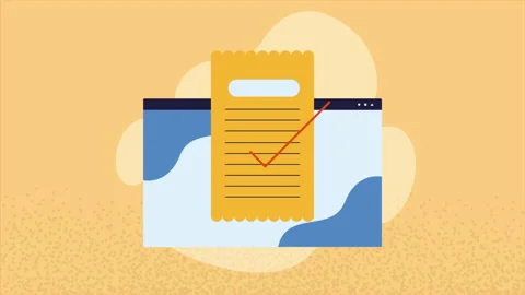 webpage template with receipt animation | Stock Video | Pond5