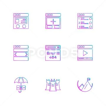 Website , web , user interface , web app , eps icons set vector ~ Clip ...
