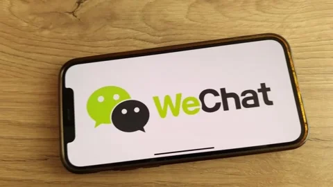 WeChat app logo displayed on mobile phon... | Stock Video | Pond5