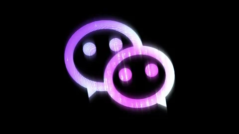 Wechat logo animation on a simple black ... | Stock Video | Pond5