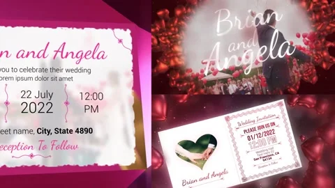 After Effects Template: Wedding Invitations Pack #232483360