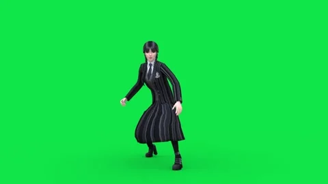 Wednesday Addams Green Screen Attacks Fr... | Stock Video | Pond5