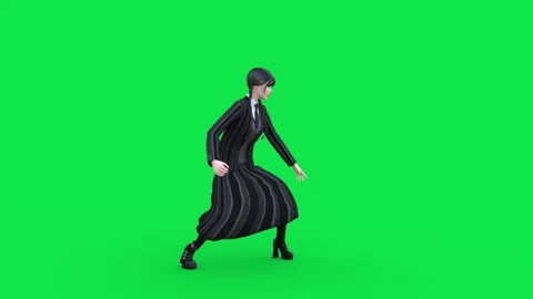 Wednesday Addams Green Screen Attacks Si... | Stock Video | Pond5