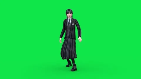 Wednesday Addams Green Screen Die Front ... | Stock Video | Pond5