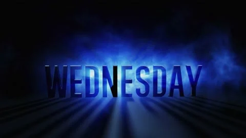 Wednesday day of the week, 3d text with ... | Stock Video | Pond5