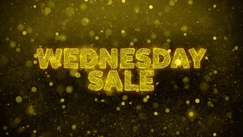 Wednesday Sale Text on Golden Glitter Sh... | Stock Video | Pond5