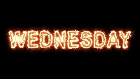 Wednesday Word Hot Animated Burning Real... | Stock Video | Pond5