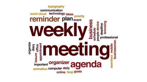 Weekly meeting animated word cloud. Kine... | Stock Video | Pond5