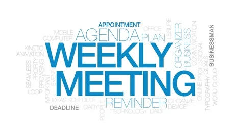 Weekly meeting animated word cloud. Kine... | Stock Video | Pond5