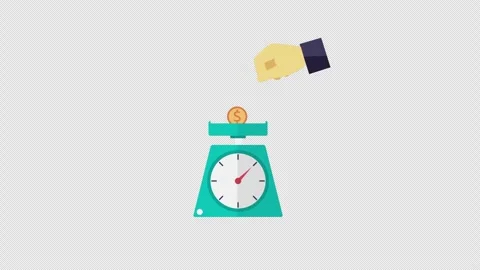 weight scale money saving concept Time i... | Stock Video | Pond5