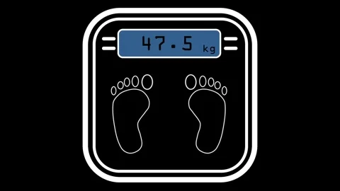 Weight Scales animated on black backgrou... | Stock Video | Pond5