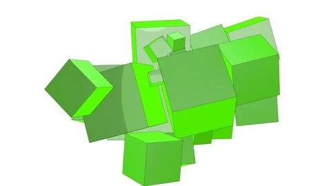 Weird 3D animation of green color cubes ... | Stock Video | Pond5