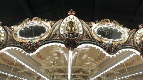 Weird Carousel Decorations with Face on ... | Stock Video | Pond5
