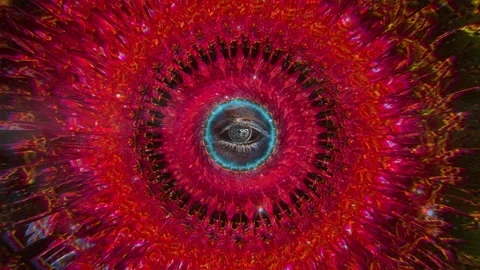 Weird Eye Stare Psychedelic Forms Hypnot... | Stock Video | Pond5