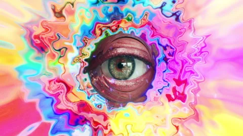 Weird Eyeball Stare Spectrum Colors Psyc... | Stock Video | Pond5
