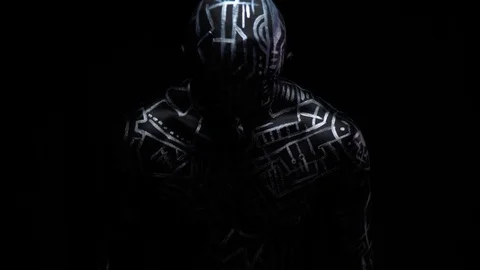 Weird man with strange symbols and lines... | Stock Video | Pond5