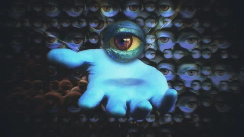 Weird Palm Hand Eyeball Stare Weird Huma... | Stock Video | Pond5