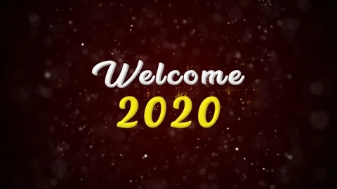 Welcome 2020 Colorful text appears on sh... | Stock Video | Pond5