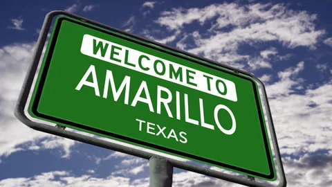 Welcome to Amarillo, Texas. USA City Roa... | Stock Video | Pond5