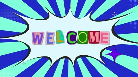 Welcome animation cartoon comic backgrou... | Stock Video | Pond5