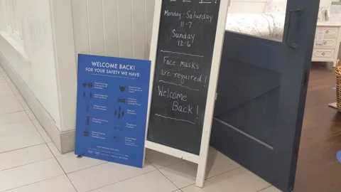 Welcome Back - Covid Shopping Mall Open ... | Stock Video | Pond5