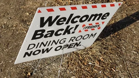 Welcome Back Dining Room Now Open Signag... | Stock Video | Pond5