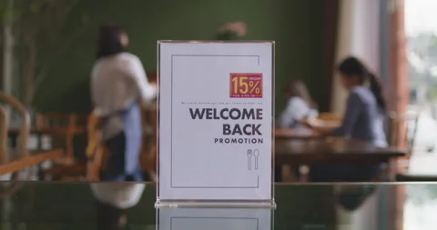 Welcome back promotion discount for reop... | Stock Video | Pond5