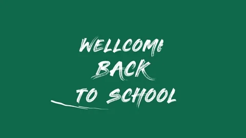 welcome back to school with green backgr... | Stock Video | Pond5