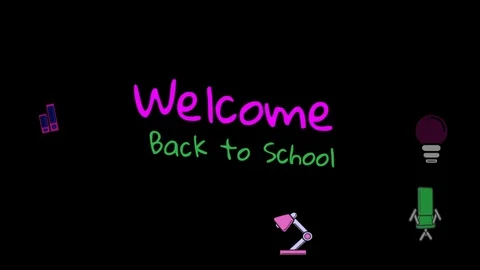 Welcome back to school handwritten on bl... | Stock Video | Pond5