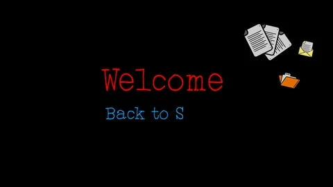Welcome back to school written on black ... | Stock Video | Pond5