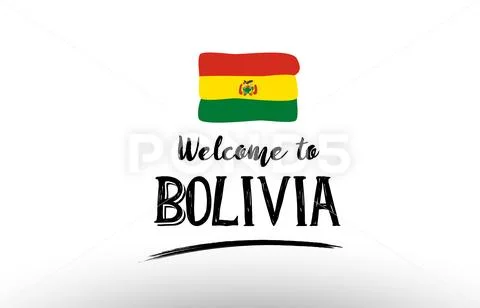 Welcome to bolivia country flag logo card banner design poster: Graphic ...