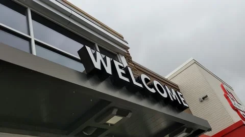 Welcome Building Signage | Stock Video | Pond5