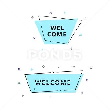 Welcome cards isolated on white background. Vector illustration ...