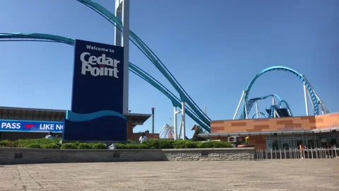 Welcome to Cedar Point amusement park si... | Stock Video | Pond5