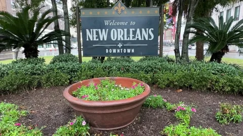 Welcome to Downtown New Orleans Sign Day... | Stock Video | Pond5