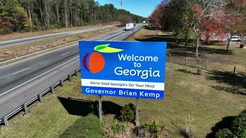 Welcome to Georgia sign. GA is known as ... | Stock Video | Pond5