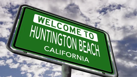 Welcome to Huntington Beach, California ... | Stock Video | Pond5