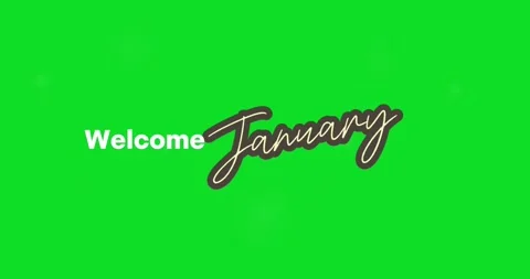 Welcome January Text word green screen i... | Stock Video | Pond5