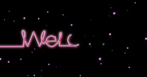 welcome light effect single line art on ... | Stock Video | Pond5