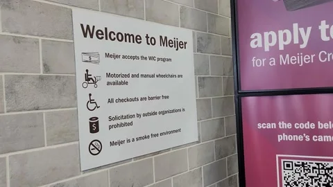 Welcome to Meijer Signage Grocery Store ... | Stock Video | Pond5